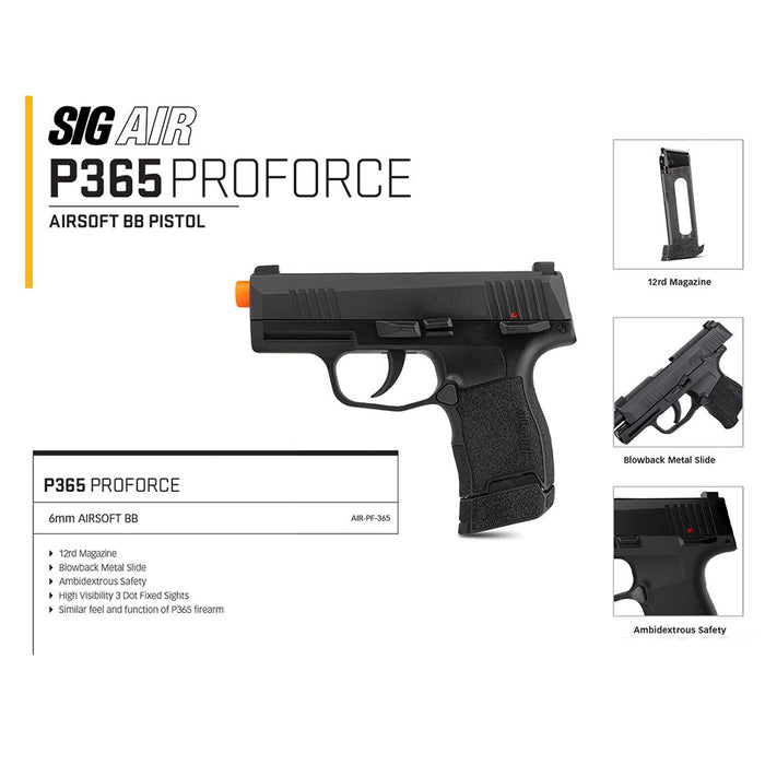 Sig Sauer ProForce P365 CO2 Airsoft Pistol — Airsoft Promo